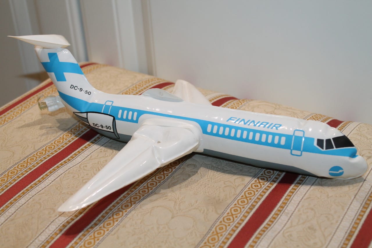 DC-9 mainosesine vanha lelu vintage pumpattava 80-luku lentokone ...