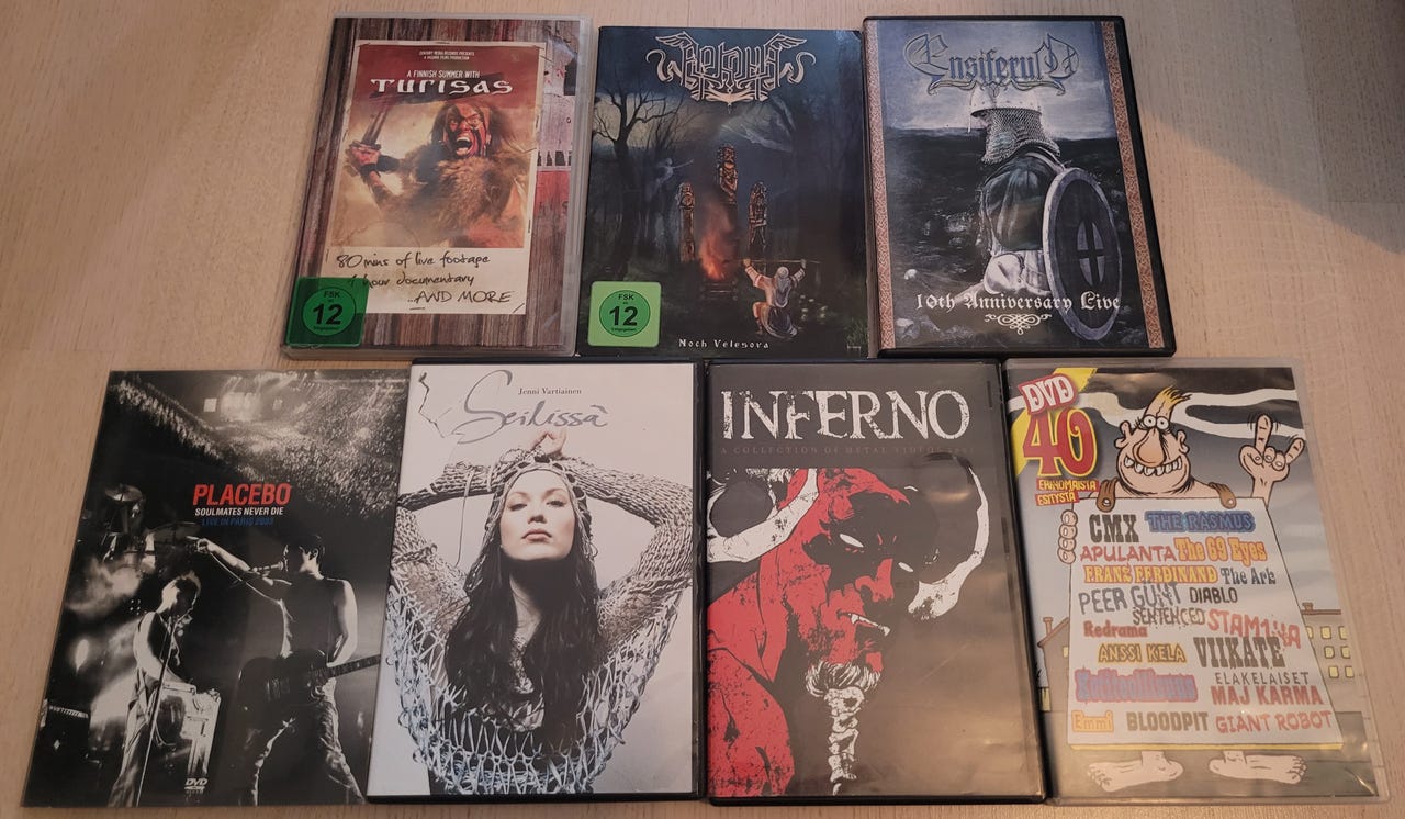 eri musiikki DVD-levyt DVD turisas placebo jenni vartiainen ensiferum | Tori