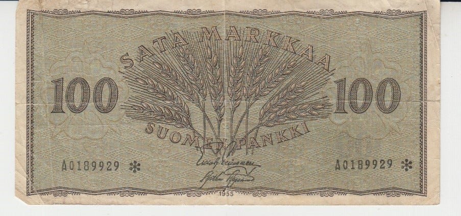 100 mk seteli 1955 | Tori