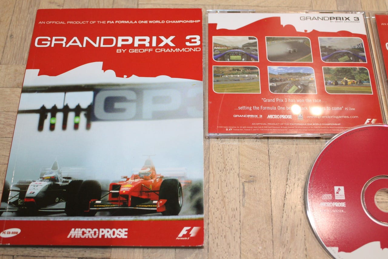 Vintage Geoff Crammond formula F1 2000 Grand Prix 3 PC peli + ohjeet CD ...