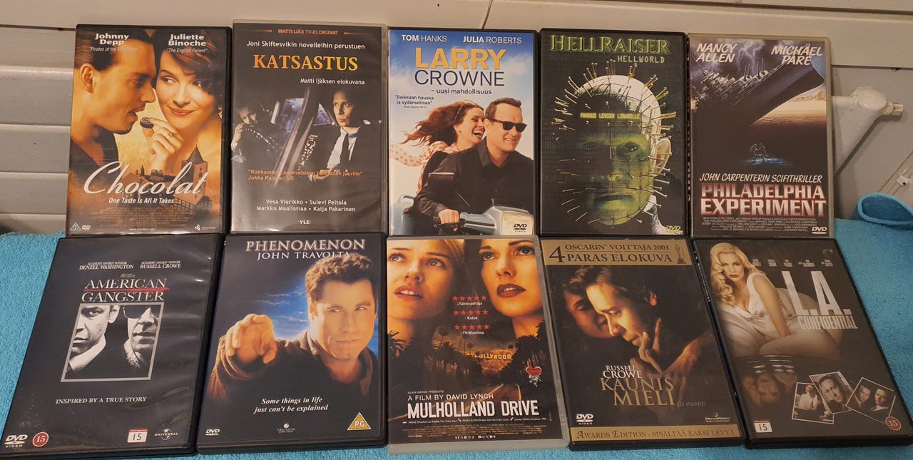10 kpl DVD ELOKUVA, ELOKUVIA | Tori