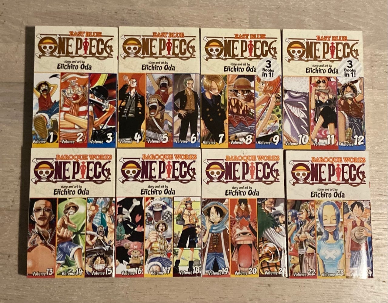 One Piece - Eiichiro Oda, 3 in 1, 8kp osat 1-24 | Tori