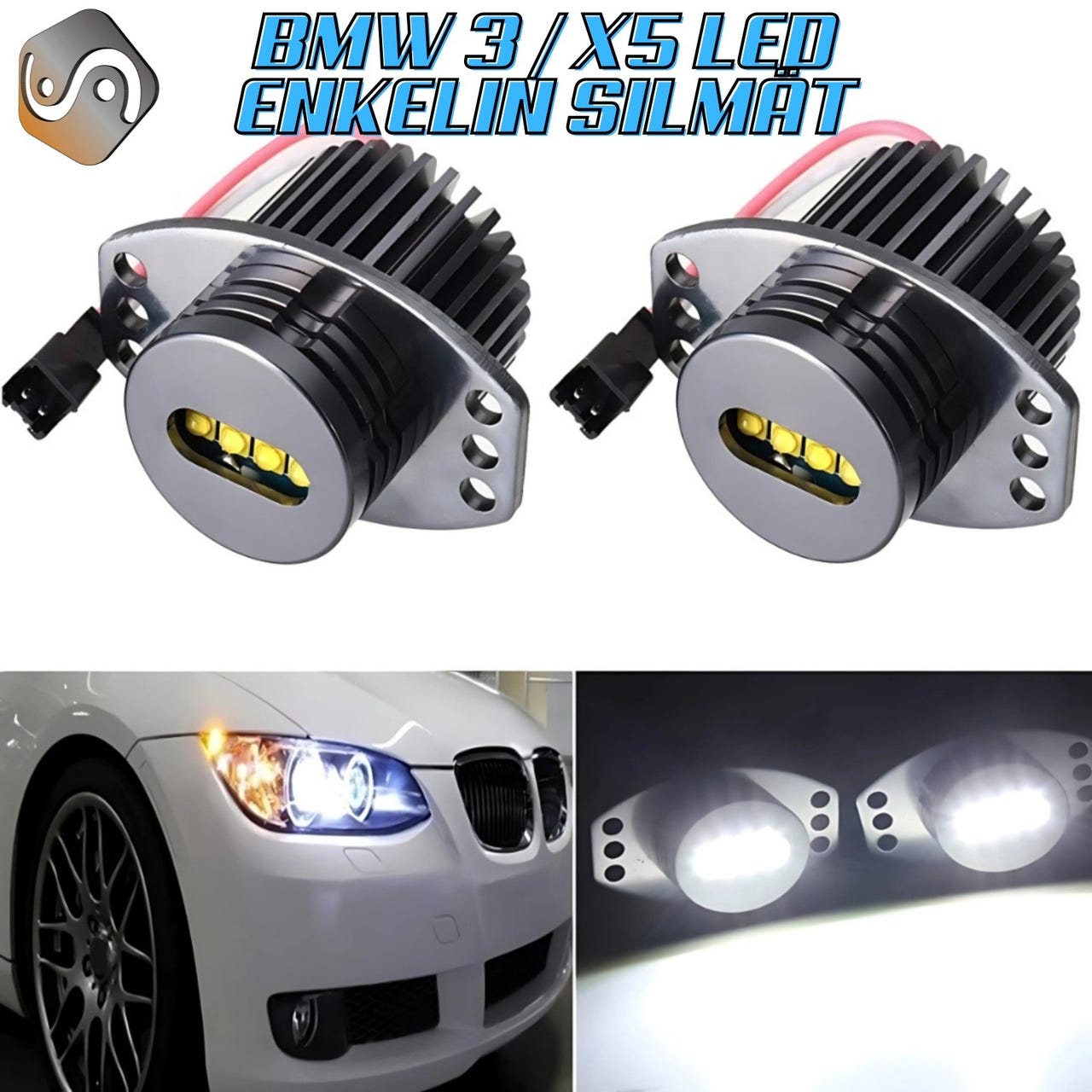 BMW 3 / X5 (E90/E91/E70) Enkelin Silmien LED 6000K 64W/80W (2kpl ...