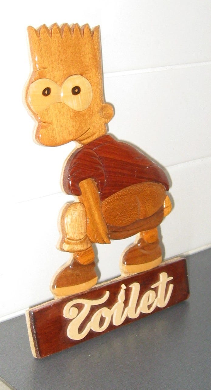 Hauska Bart Simpson WC - kyltti | Tori