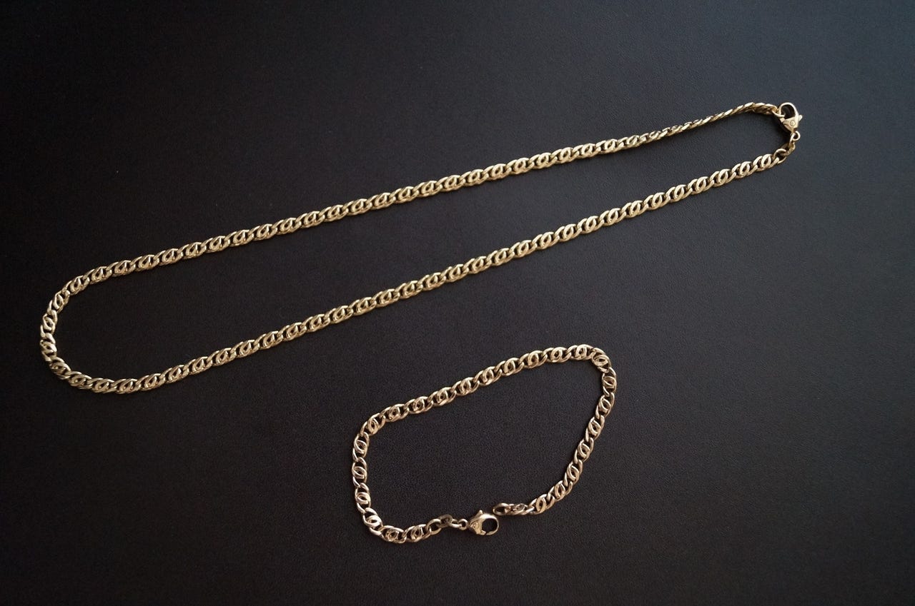 Kulta kaulaketju + rannekoru +kulta kaulaketju 585 | Tori