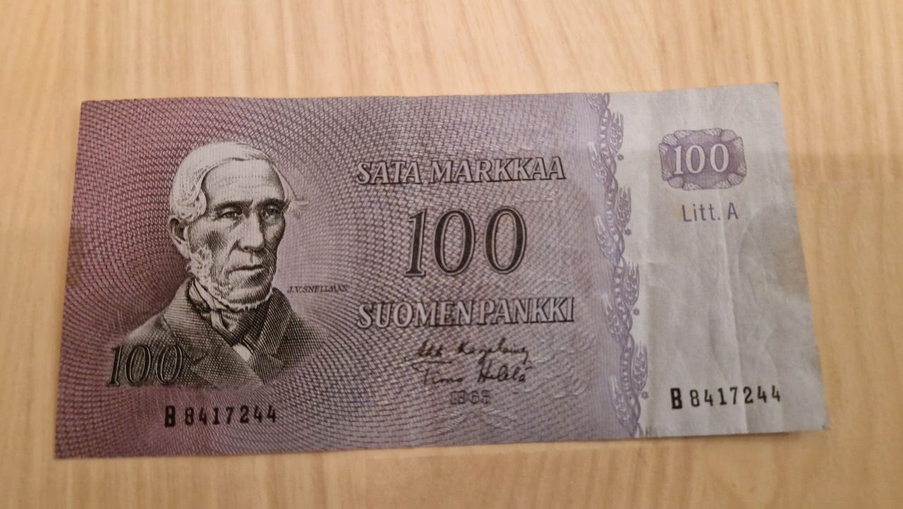 100 mk:n seteli | Tori