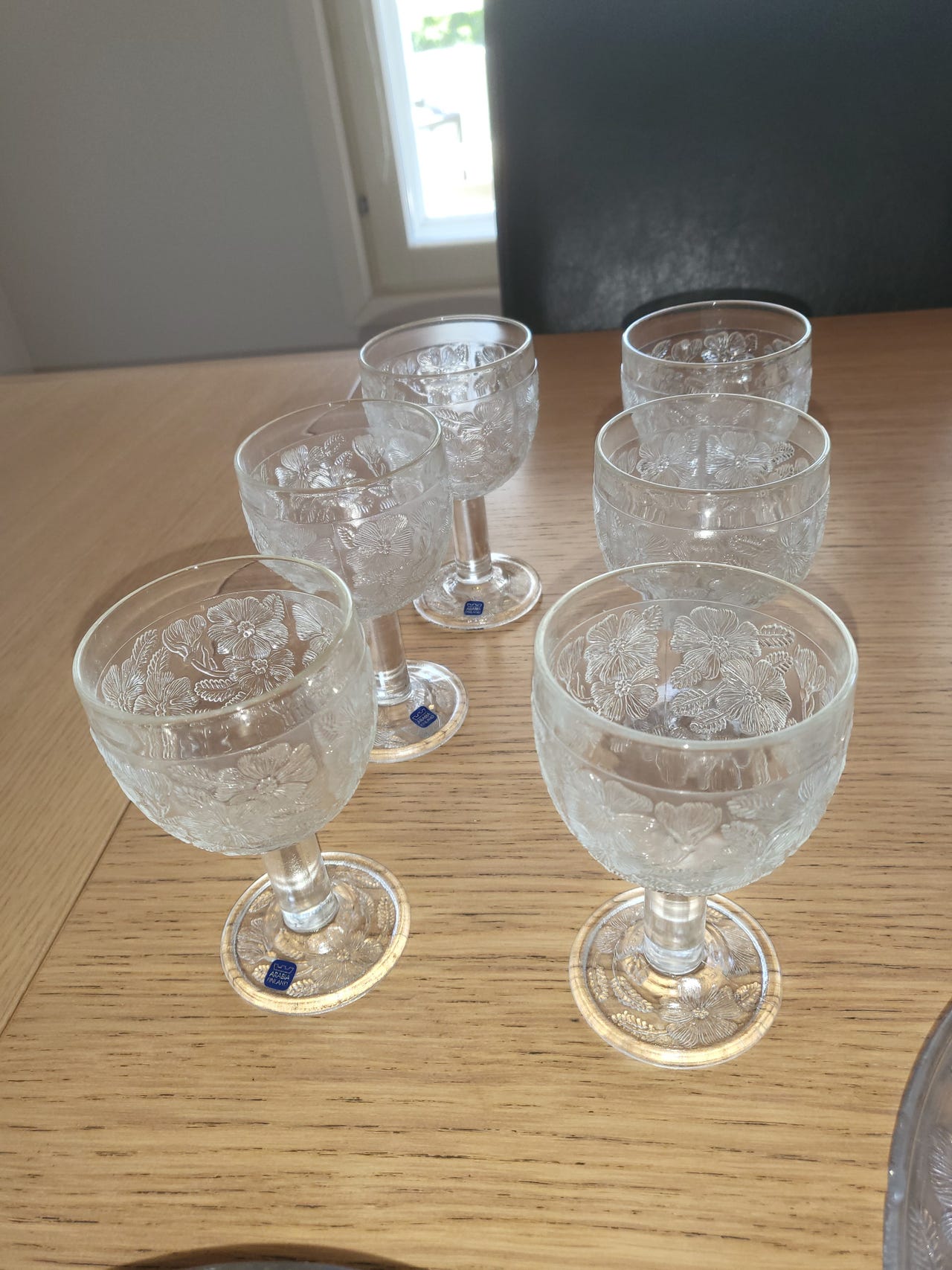 Nuutajärvi Arabia Rosita lasit 6 kpl, tarjoilukulho yht.hintaan | Tori