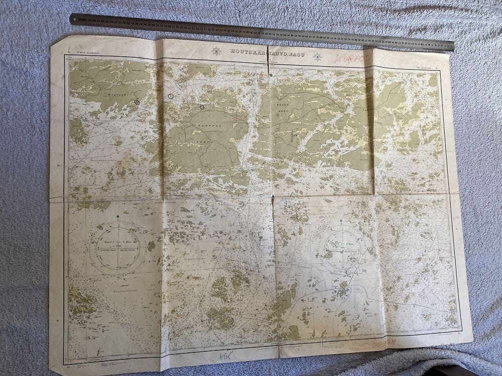 Merikartta Turun saaristo 1947 | Tori