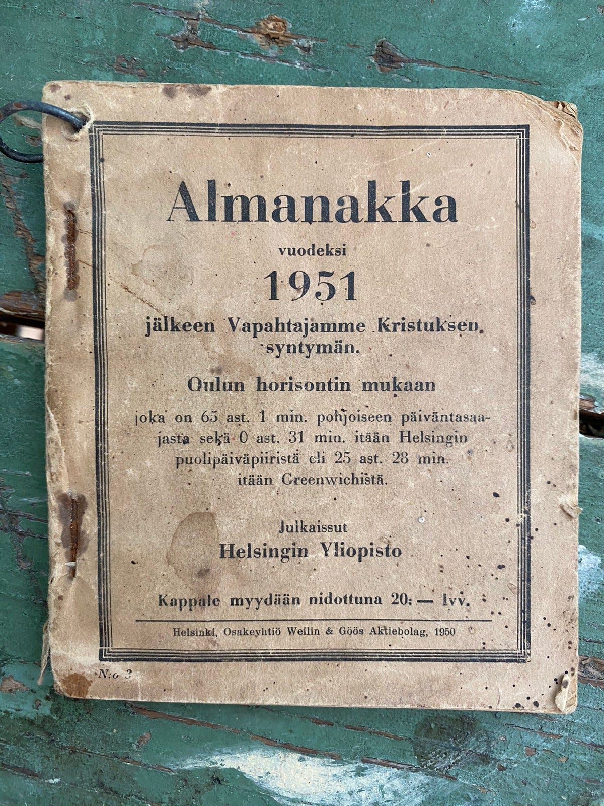 Almanakka 1951, kalenteri | Tori