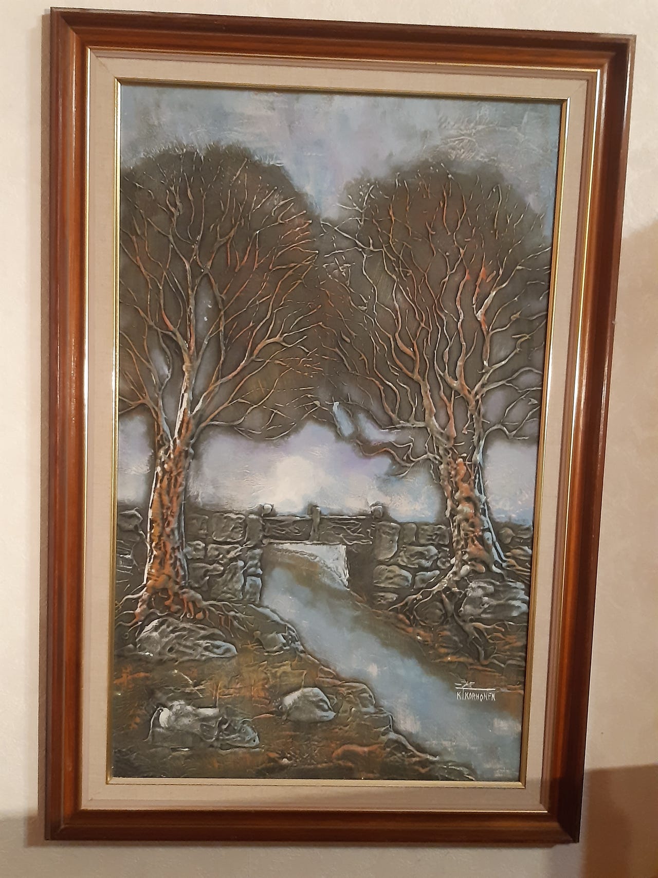 K. Korhonen (Kimmo Korhonen) 1975 erikoinen kipsimaalaus | Tori