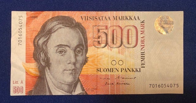 500 mk seteli hologrammilla 1986 Litt.A | Tori