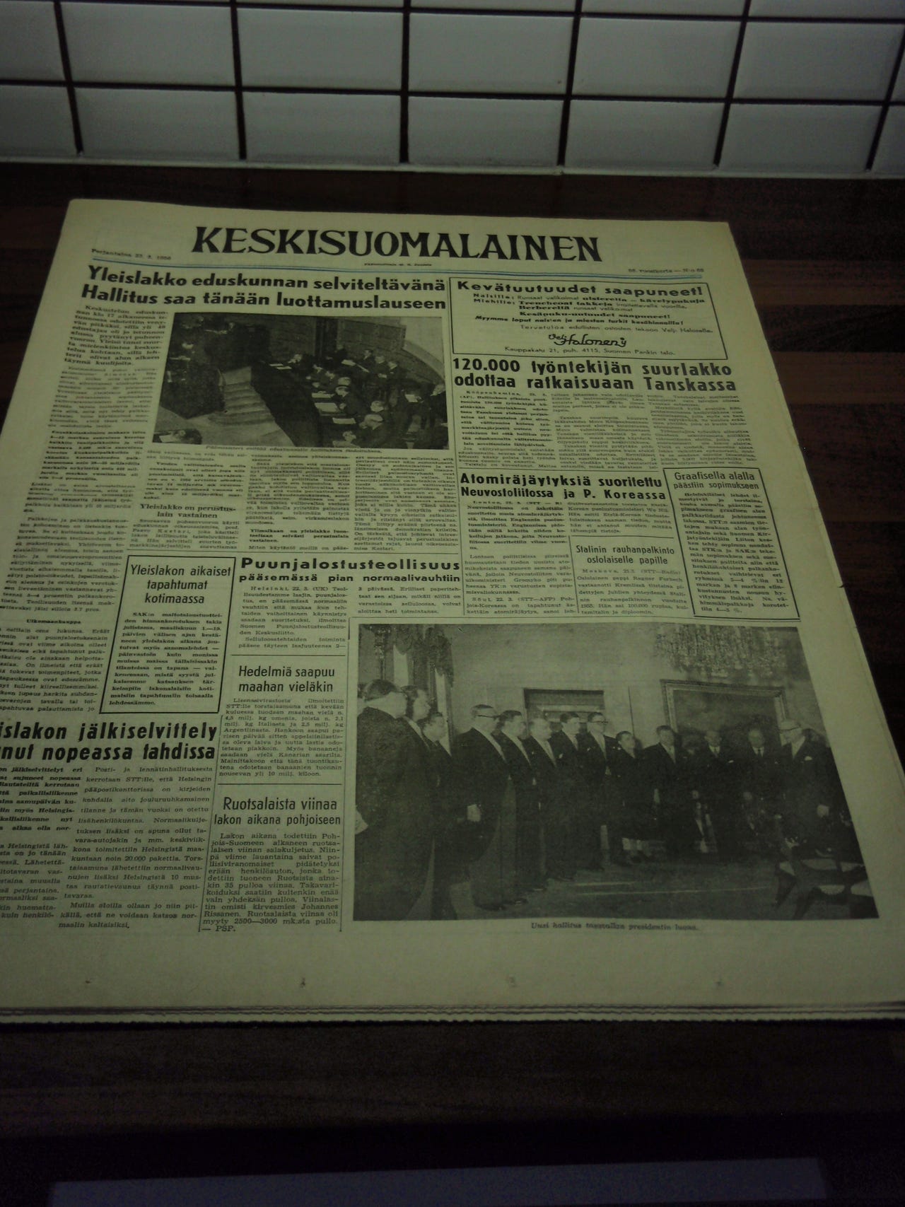 Keskisuomalainen sanomalehti numeroita v. 1956 tammi-toukokuulta | Tori