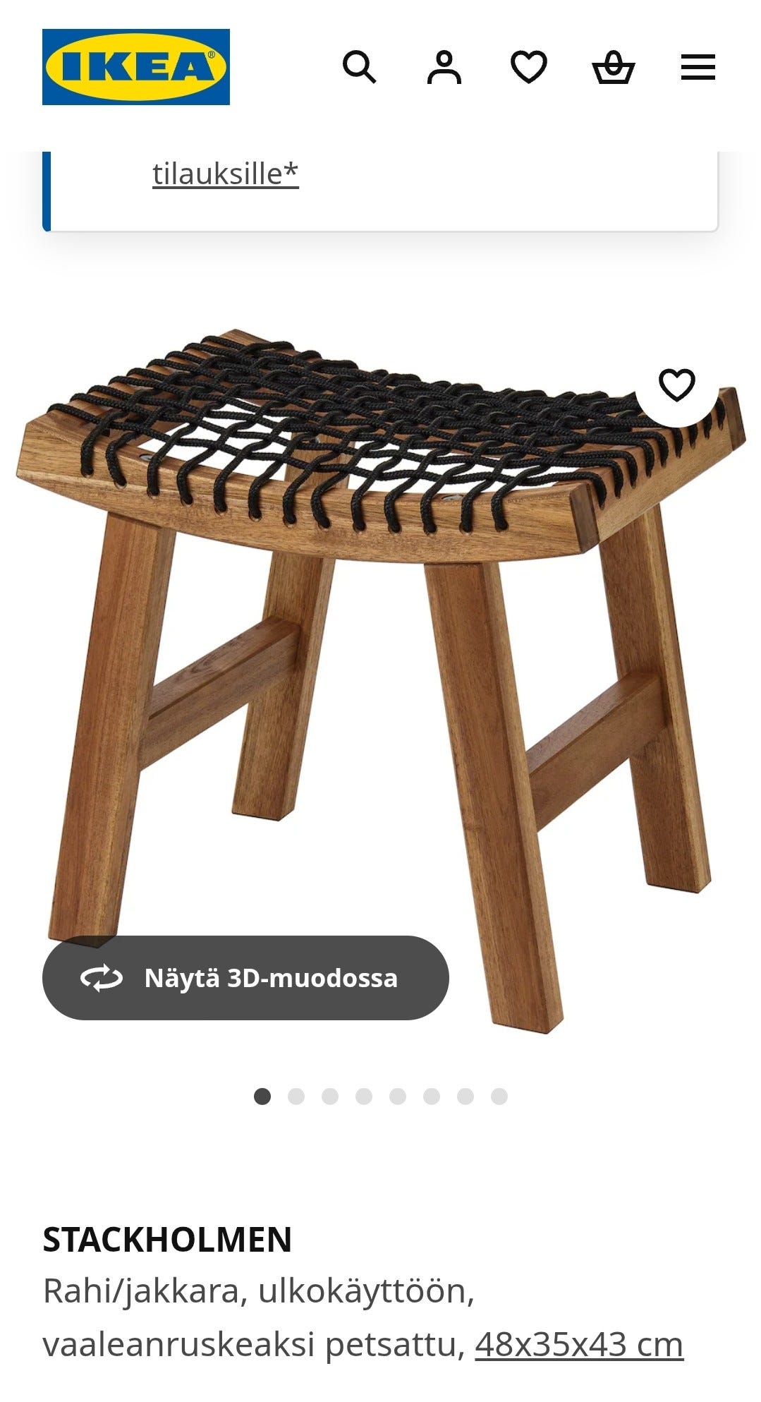 O: Ikean STACKHOLMEN-jakkara | Tori