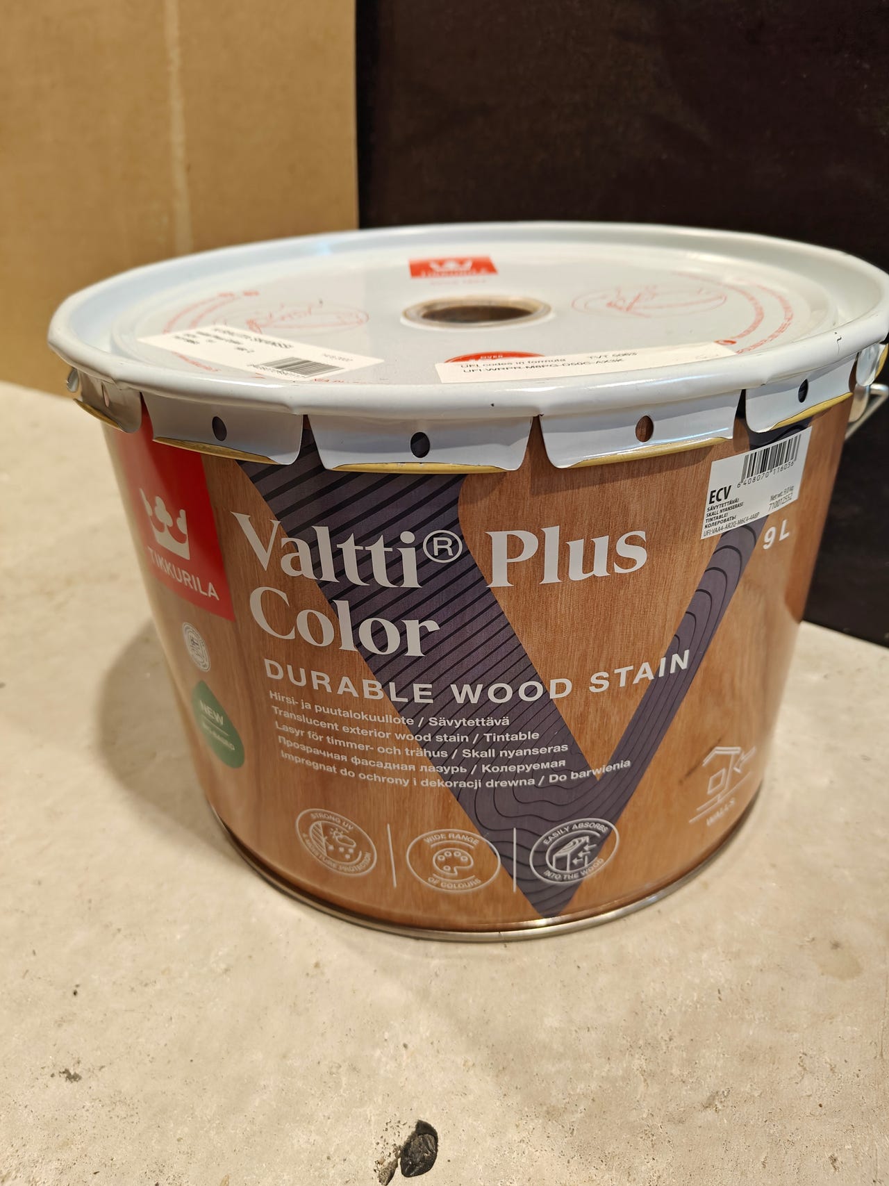 Kuullote Valtti Plus Color sävy T5063 Tikkurila sora (vaalean ruskea) 9 ...