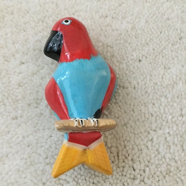 Papukaija rintaneula, materiaali puuta | Tori