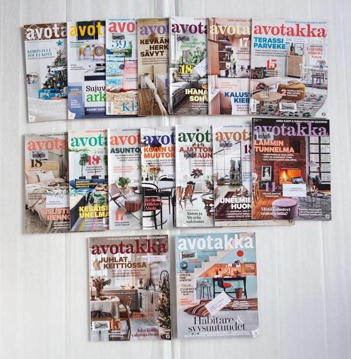 Sisustuslehtiä 16 kpl Avotakka | Tori