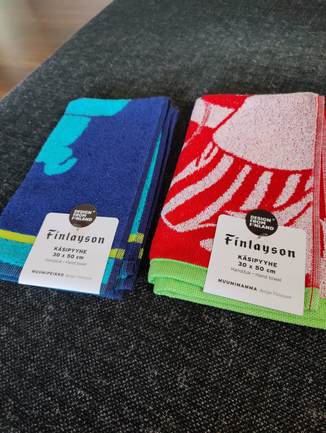 finlayson muumi käsipyyhe x2,muumipeikko ja muumimamma | Tori