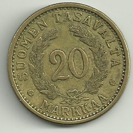 Alumiinipronssi kolikko 20 Markkaa vuodelta 1939 | Tori