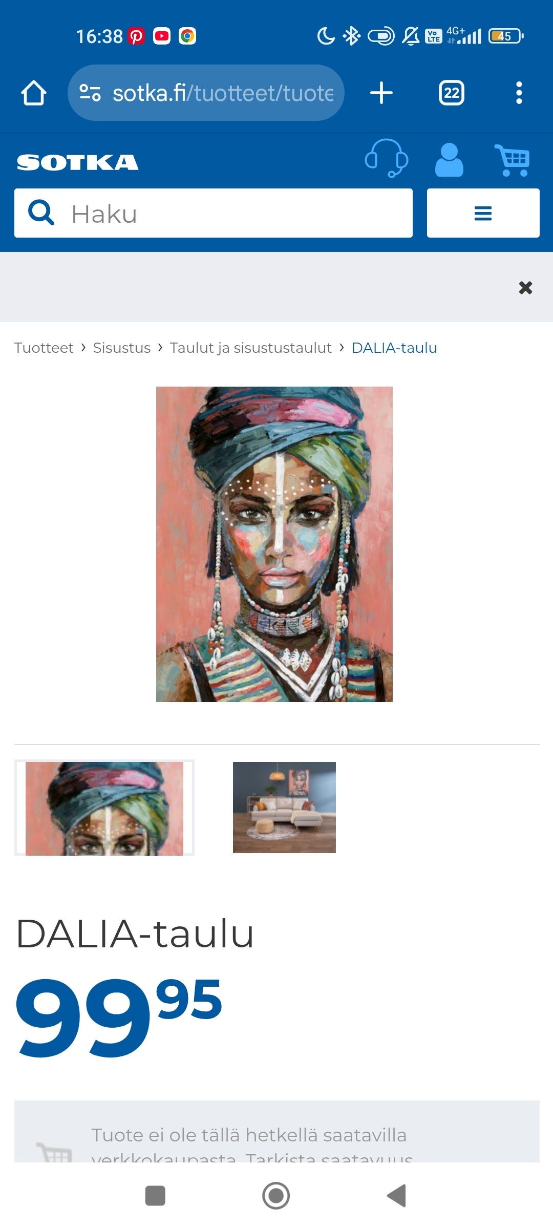 Iso Dalia- taulu | Tori