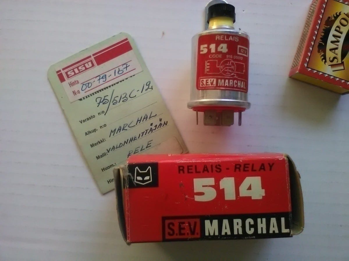 Rele SEV Marchal 514 KÄYTTÄMÄTÖN, SISU ym, 1960-70-luku | Tori