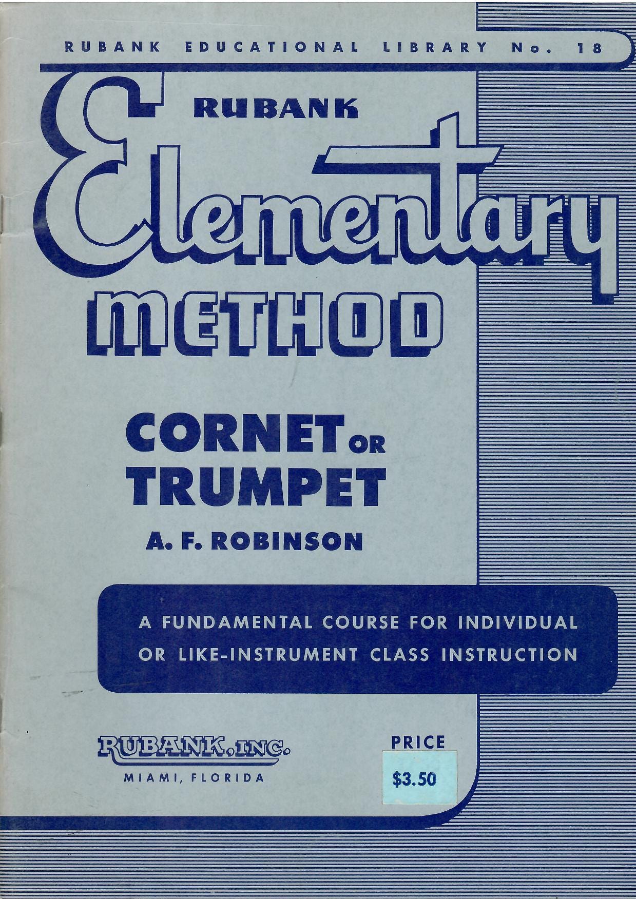 A. F. Robinson - Rubank Elementary method - Cornet or Trumpet | Tori