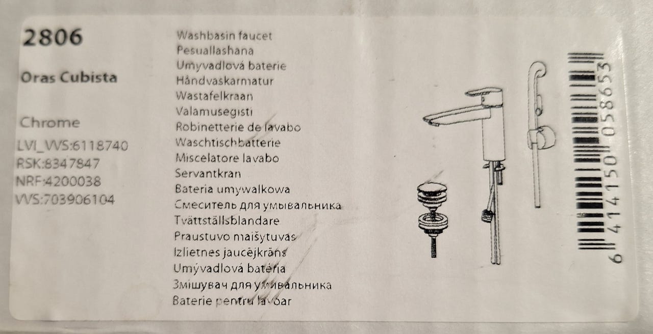 Oras Cubista 2806 ja 2812 Pesuallashana UUSI | Tori