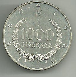 Juhlaraha Hopea 1000 Markkaa vuodelta 1960 | Tori