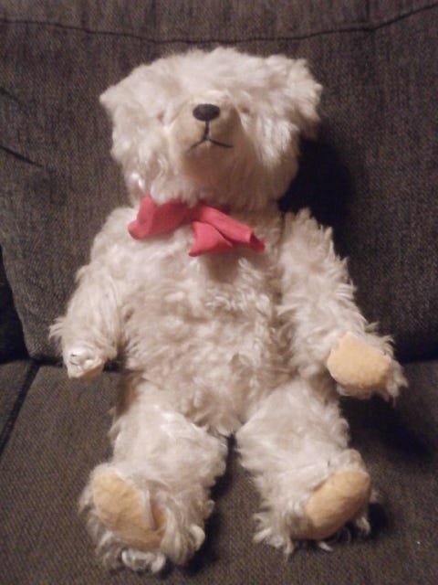 Nalle 4. Vanha iso vaalea kiharakarvainen nalle | Tori