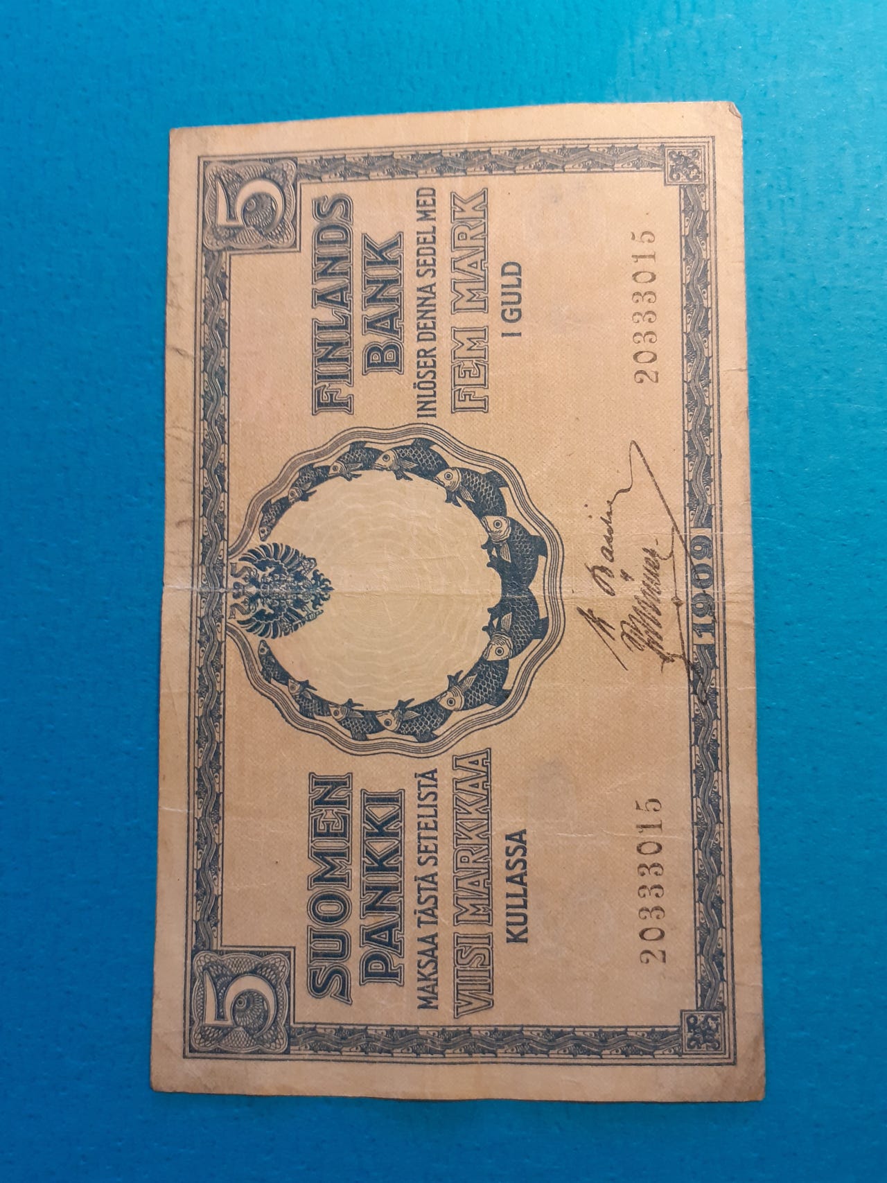 5 mk seteli v. 1909 | Tori