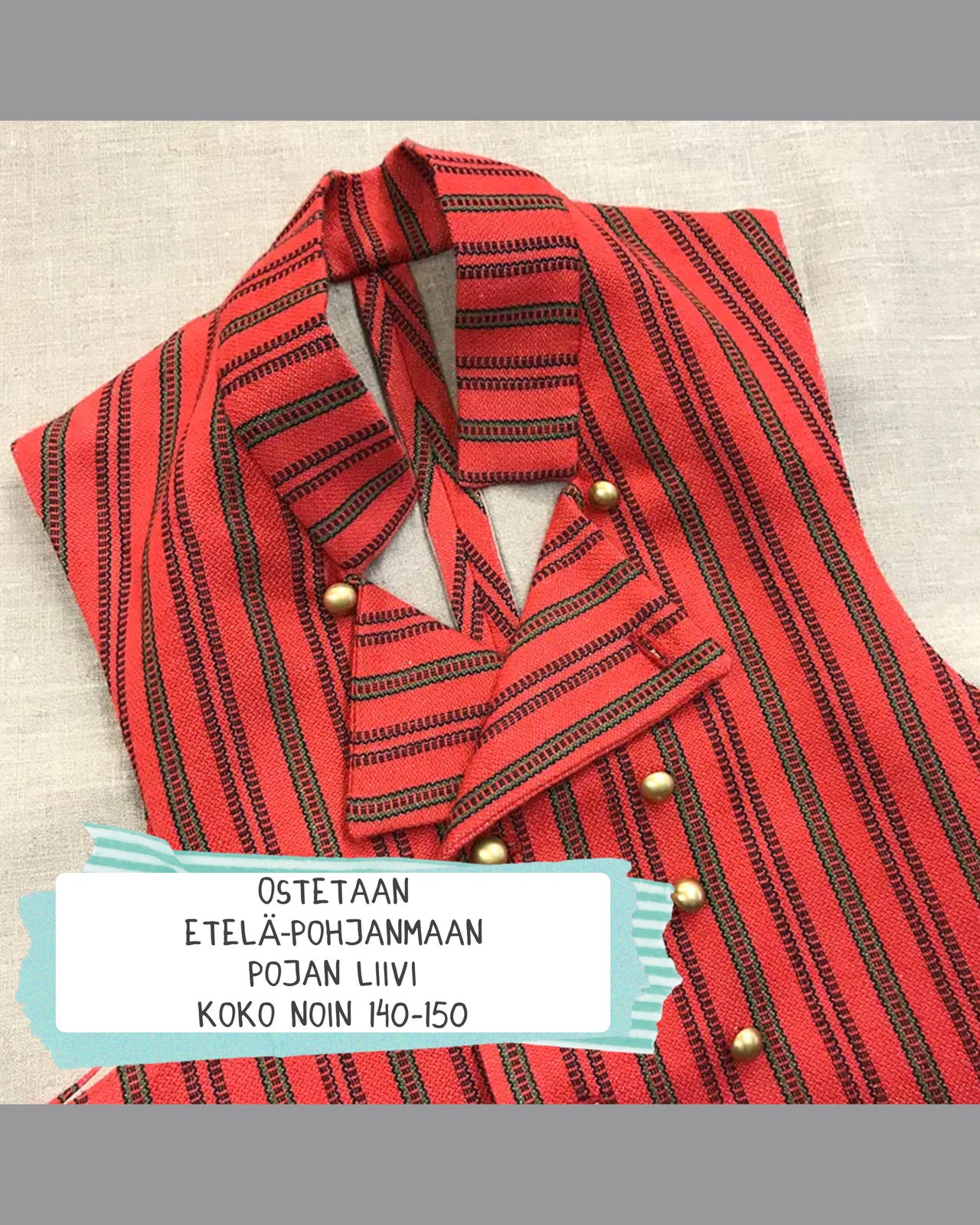 Etelä-Pohjanmaan kansallispuvun pojan liivi | Tori