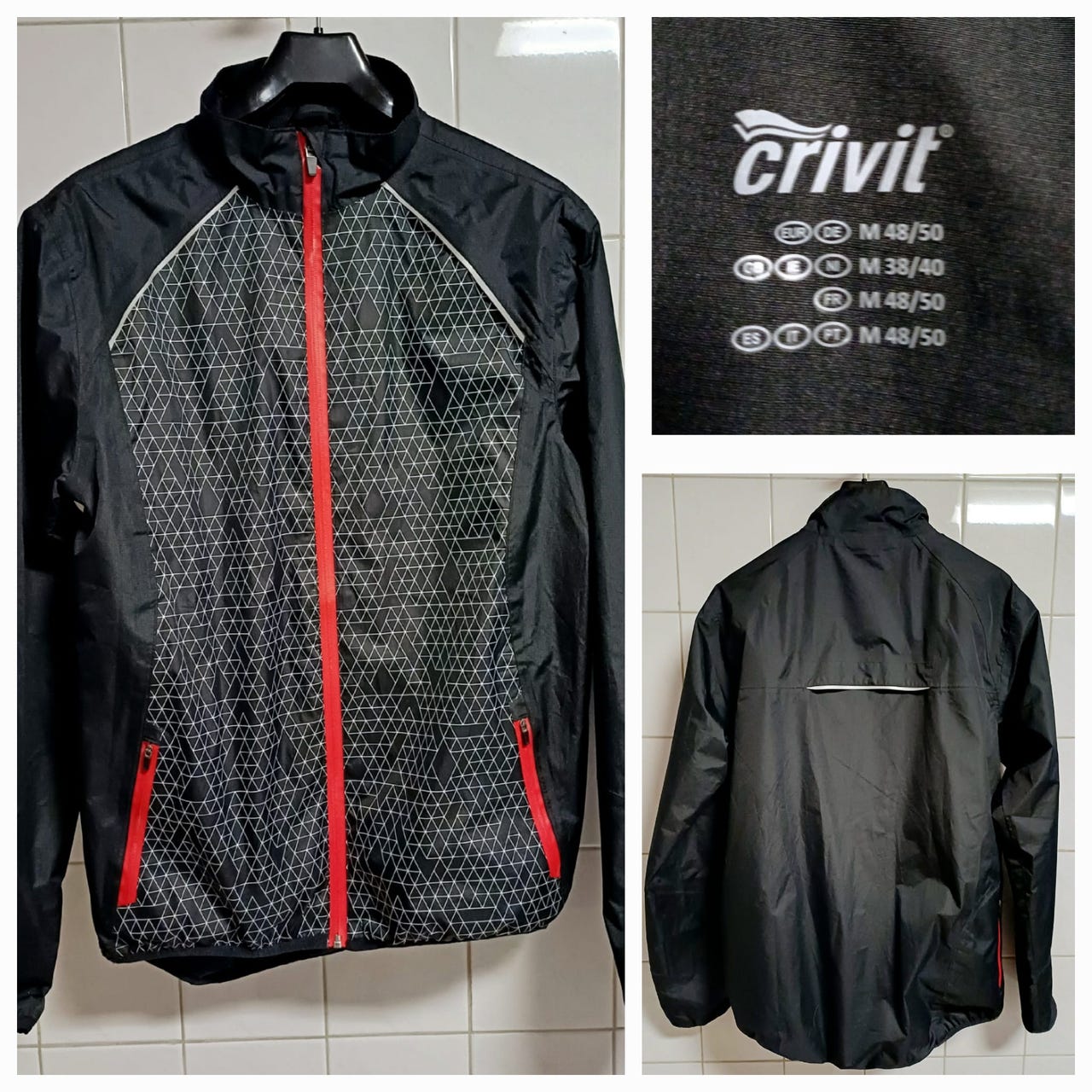 Miesten musta Crivit ulkoilutakki / takki koko M - 48/50 | Tori