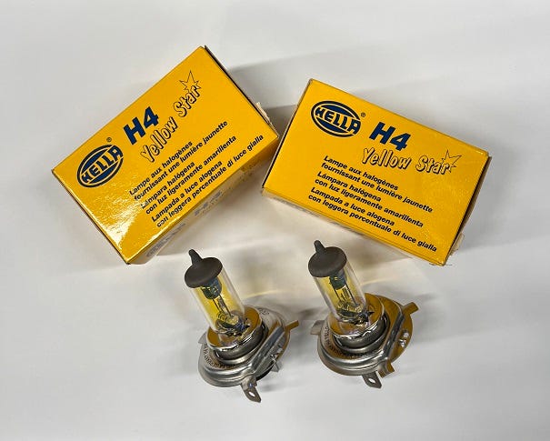 Hella Yellow Star H4 Halogeenipolttimo – vaaleankeltainen valo, PARI ...