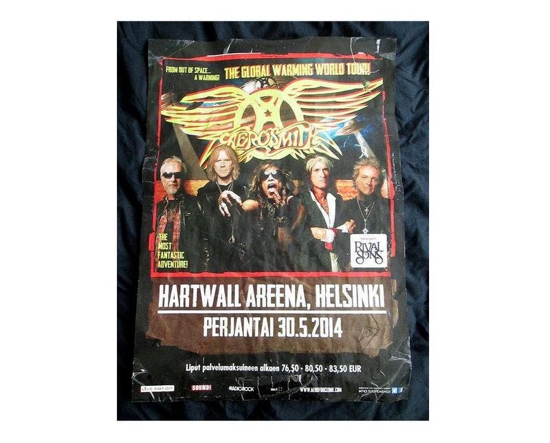 Aerosmith Helsinki keikka juliste 2014, rock, metal | Tori