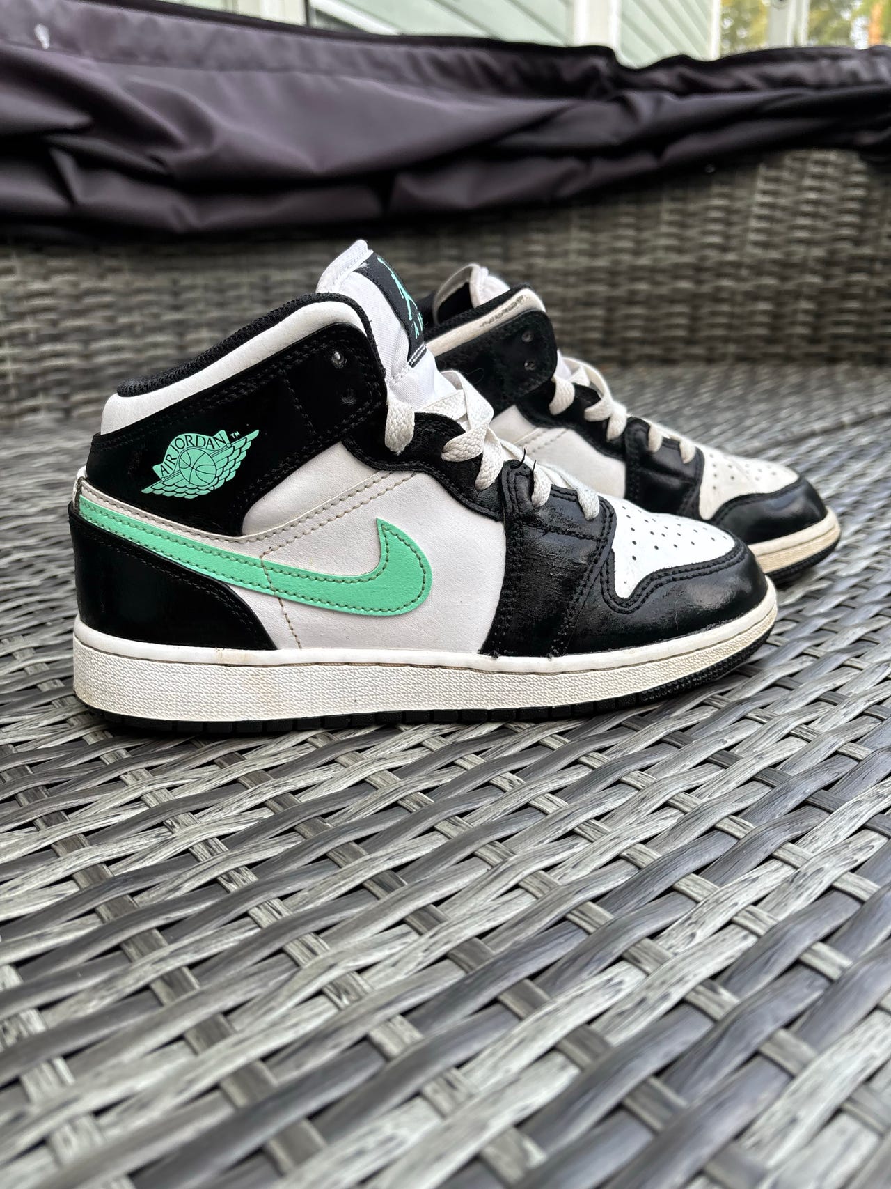 Nike Unisex Air Jordan 1 Mid Lasten Kengät Koko 36,5 Vihreä Musta ...