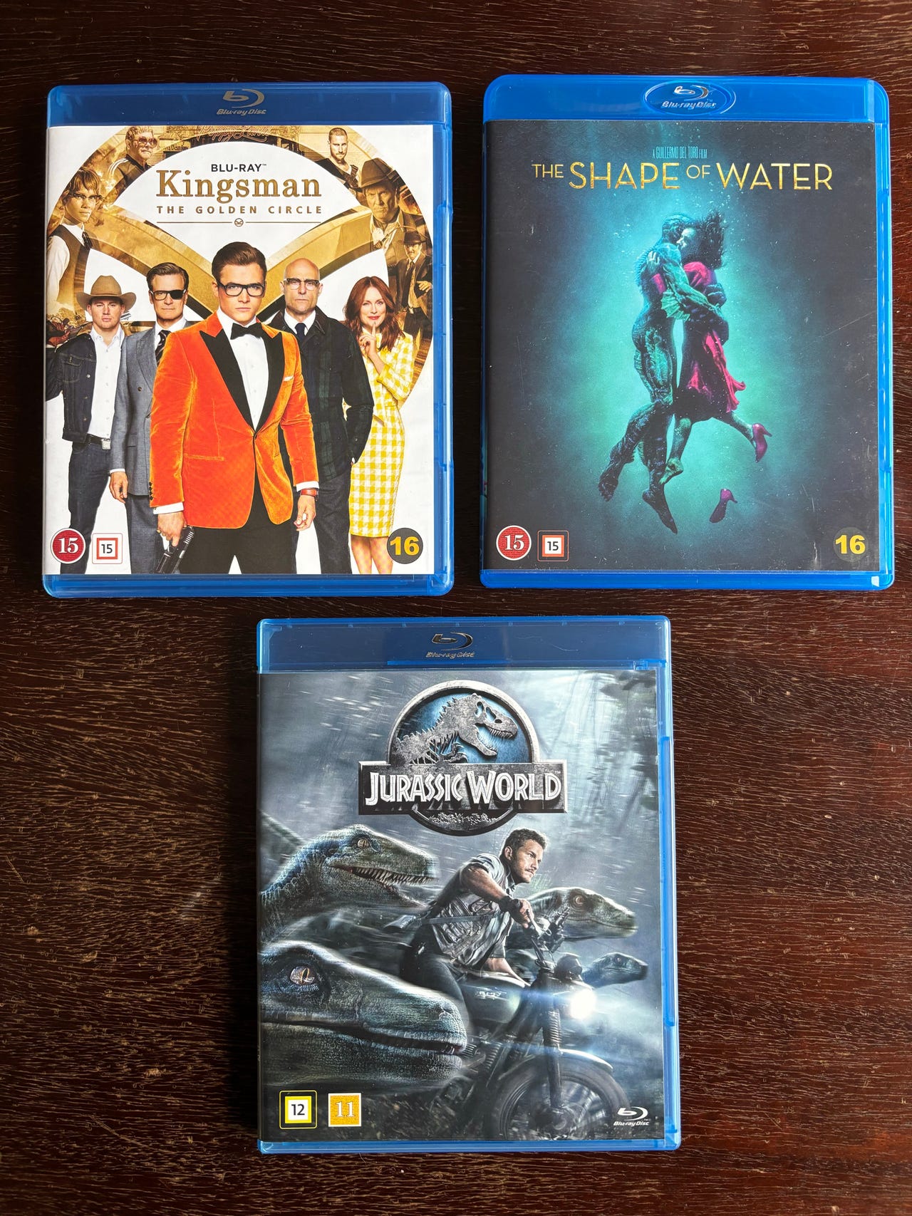 Kingsman, The Shape of Water, Jurassic World Blu-ray-elokuvat | Tori