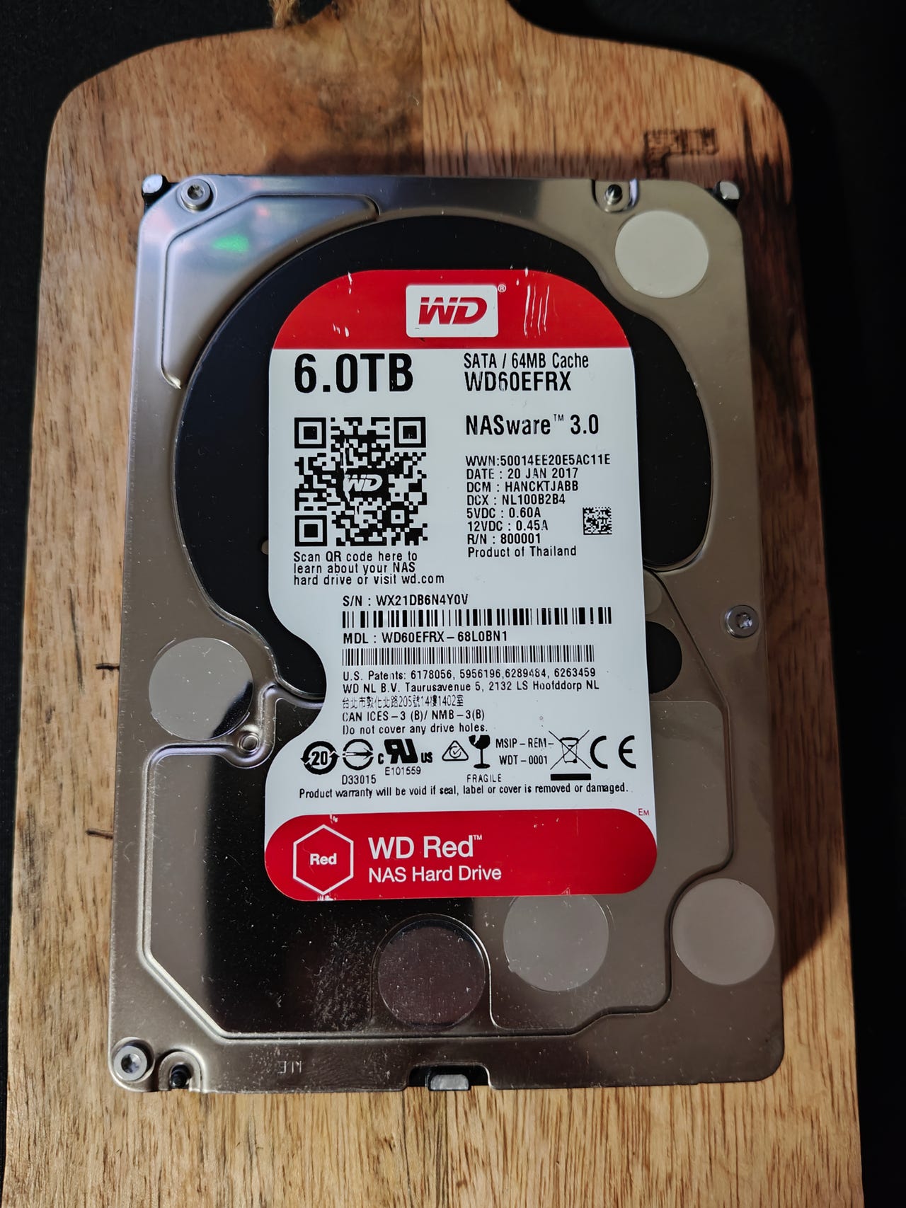 Western Digital 6TB WD60EFRX, WD Red NAS kiintolevy, 3.5", SATA 6G | Tori
