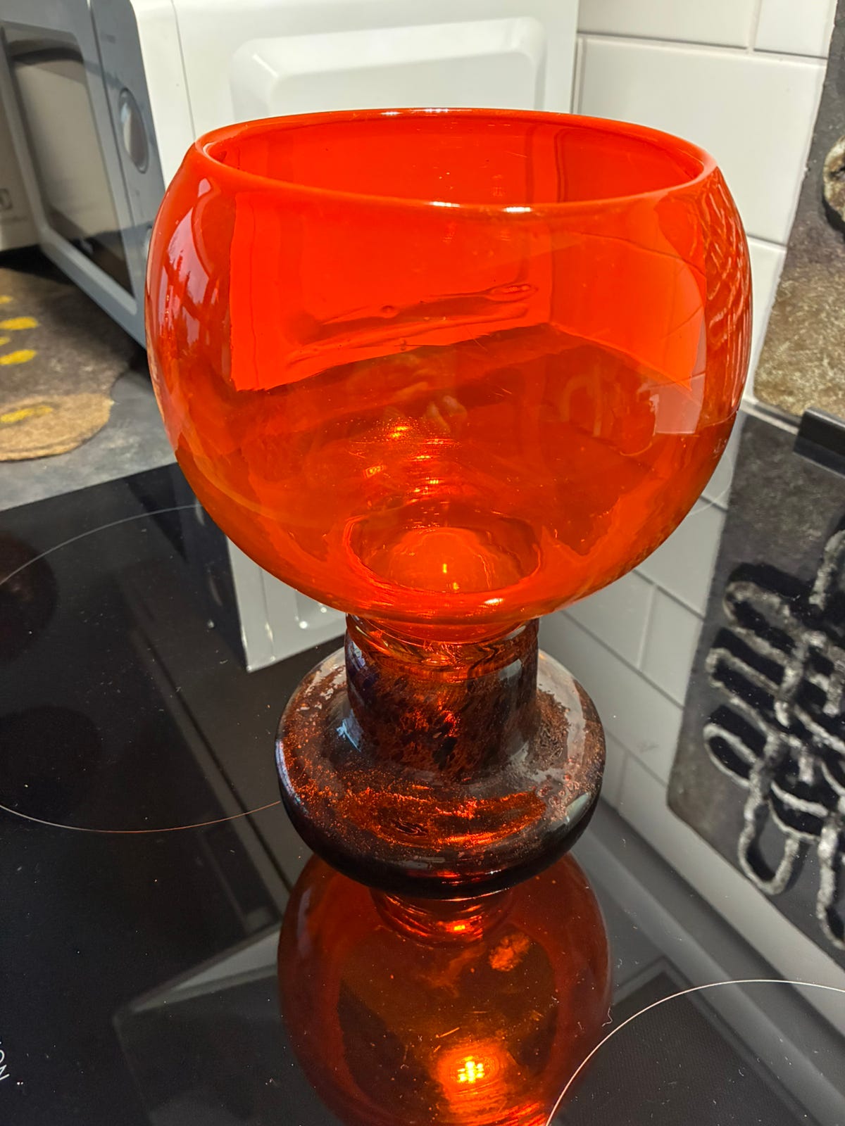 Signeerattu Kaj Franck iso Pokaali (1911-1989), oranssi, 21cmx17cm | Tori