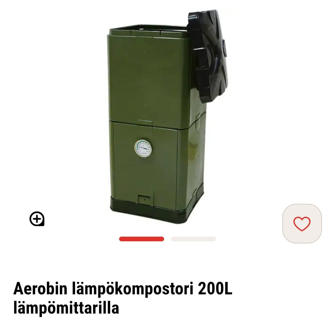 Aerobin 200L lämpökompostori vihreä | Tori