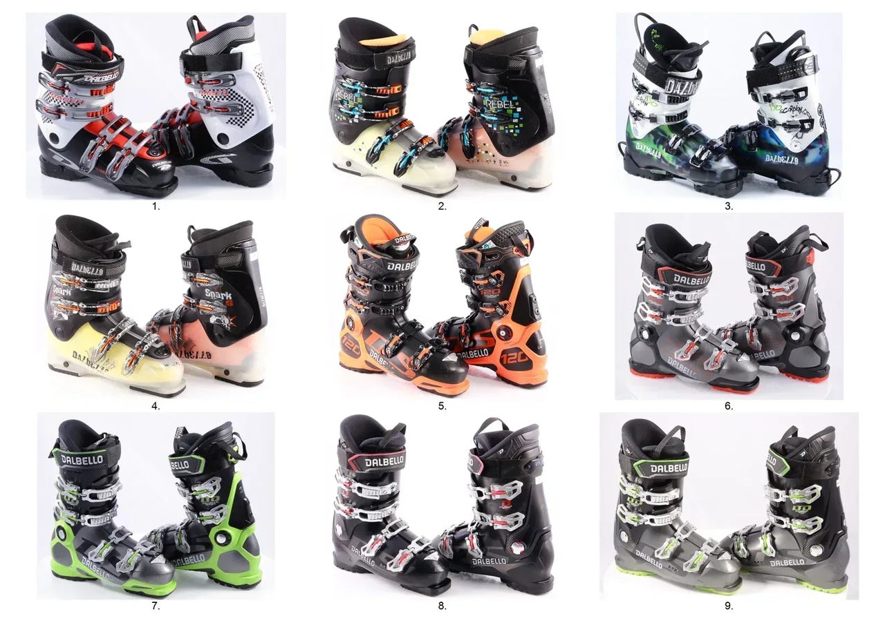 Laskettelumonot DALBELLO RACER, REBEL, SCORPION 130, SPARK 6, SPORT AX ...
