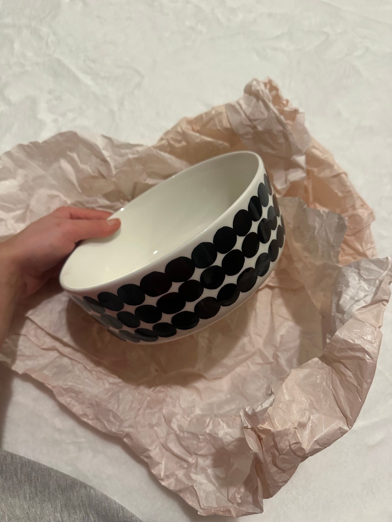 Marimekko Siirtolapuutarha kulho musta-valkoinen posliini | Tori