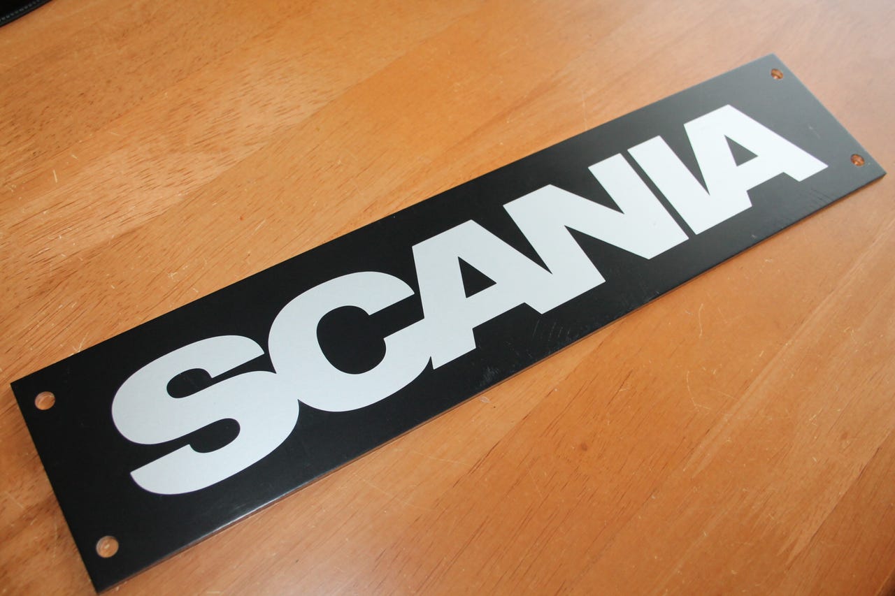 SCANIA rekka-auto mainoskyltti kuorma-auto metal kyltti teksti alumiini ...