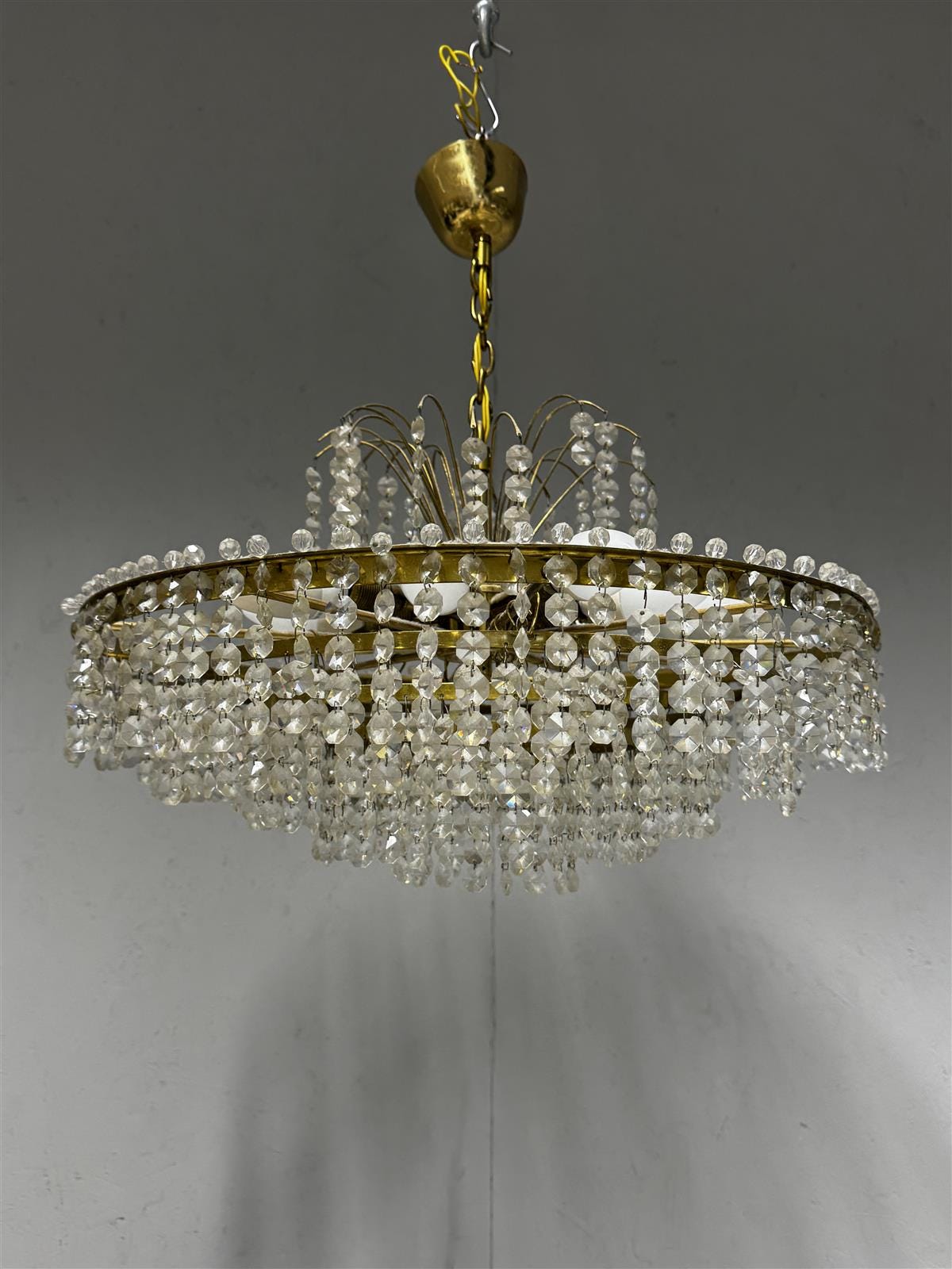 Vintage kattokruunu kristallihelmillä 52cm | Tori