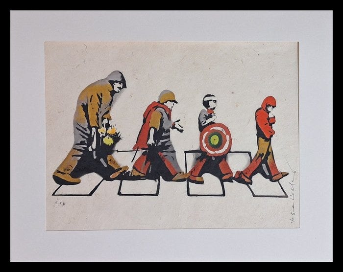 Emma Wildfang - Abbey Road "Tribute series - Icons Reimagined "Banksy ...