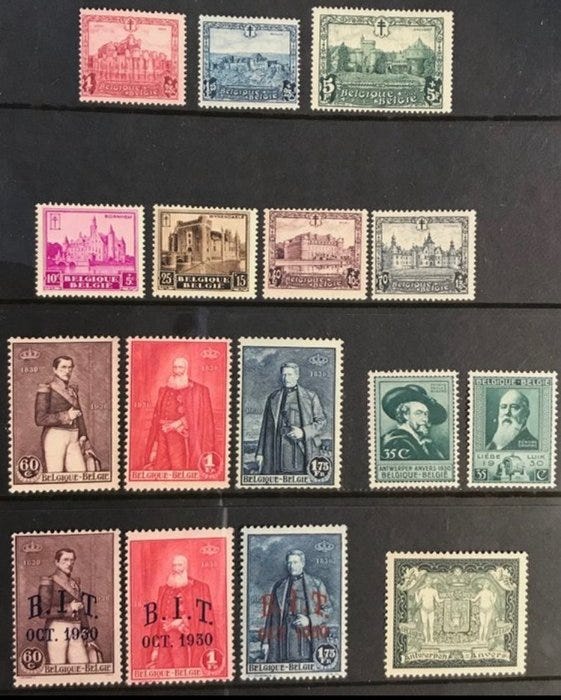 Belgia 1930 - Koko vuosikerta ilman blokkia. - OBP/COB 299/314 | Tori