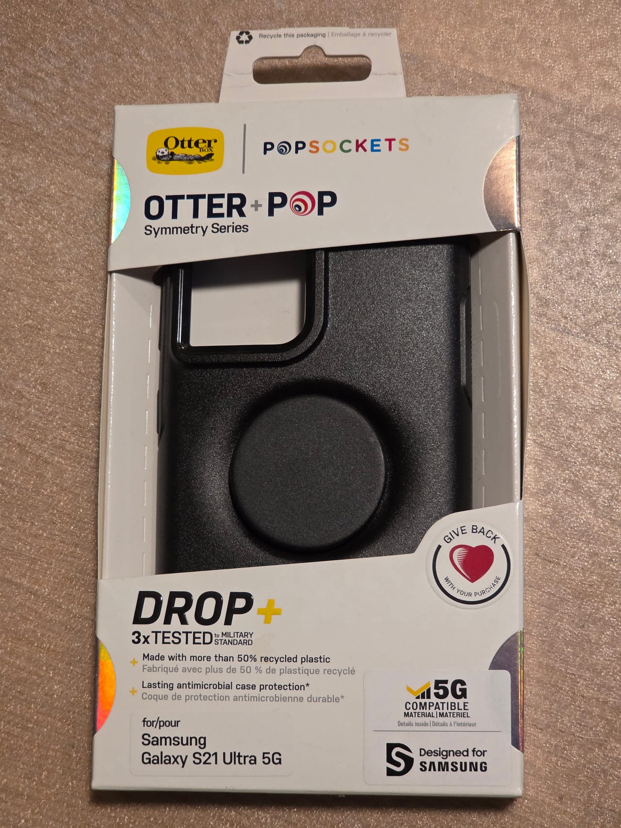 OtterBox Otter+Pop kuori Samsung Galaxy S21 Ultra 5G musta | Tori