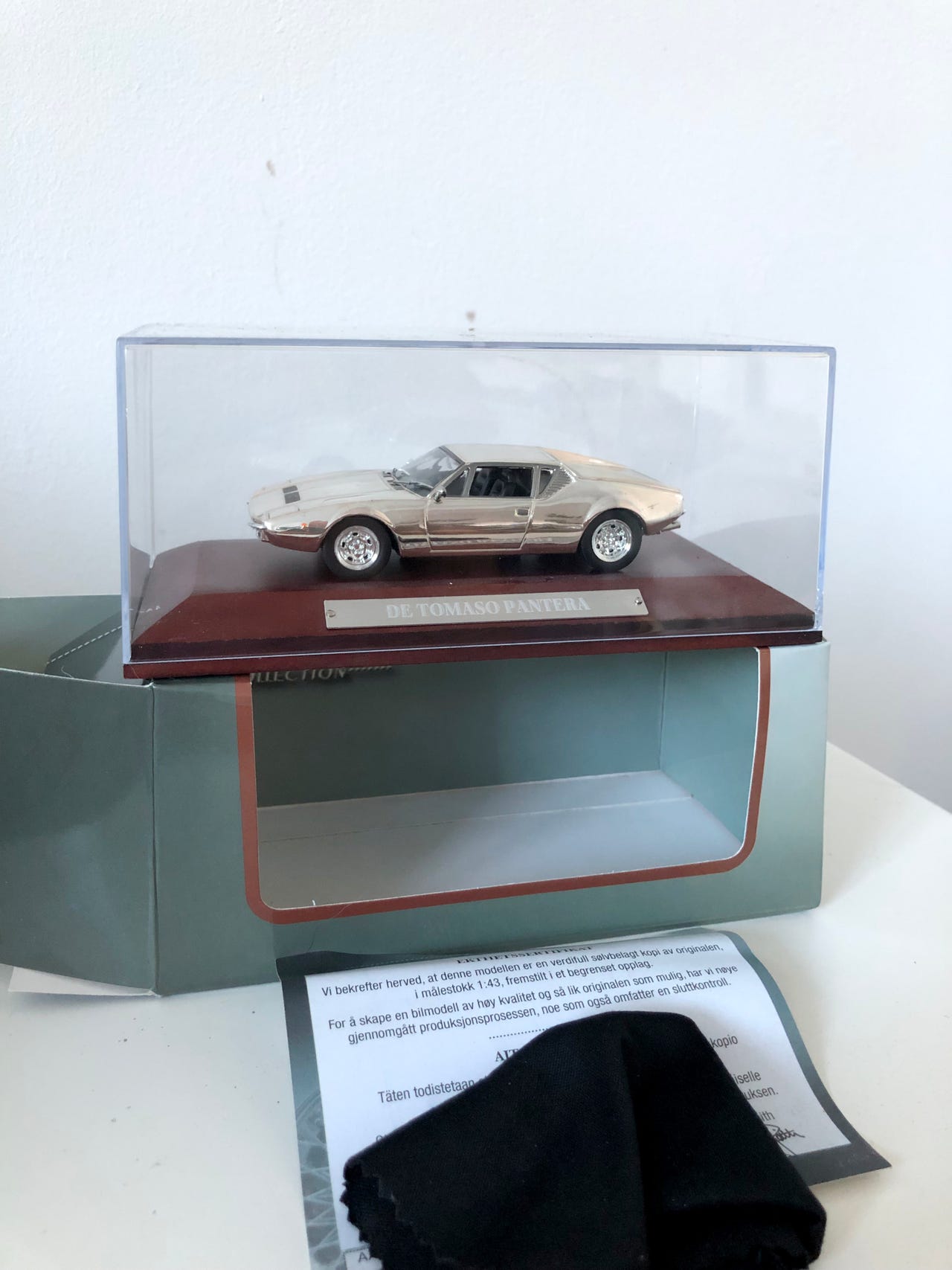 De Tomaso Pantera 1:43 Silver Cars Collection Chrome Diecast Model Car ...