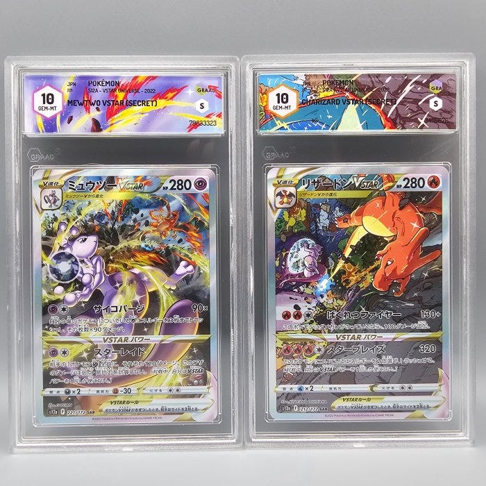 Pokémon - 2 Graded card - SAR Mewtwo & Charizard Vstar (Secret) - Graad ...