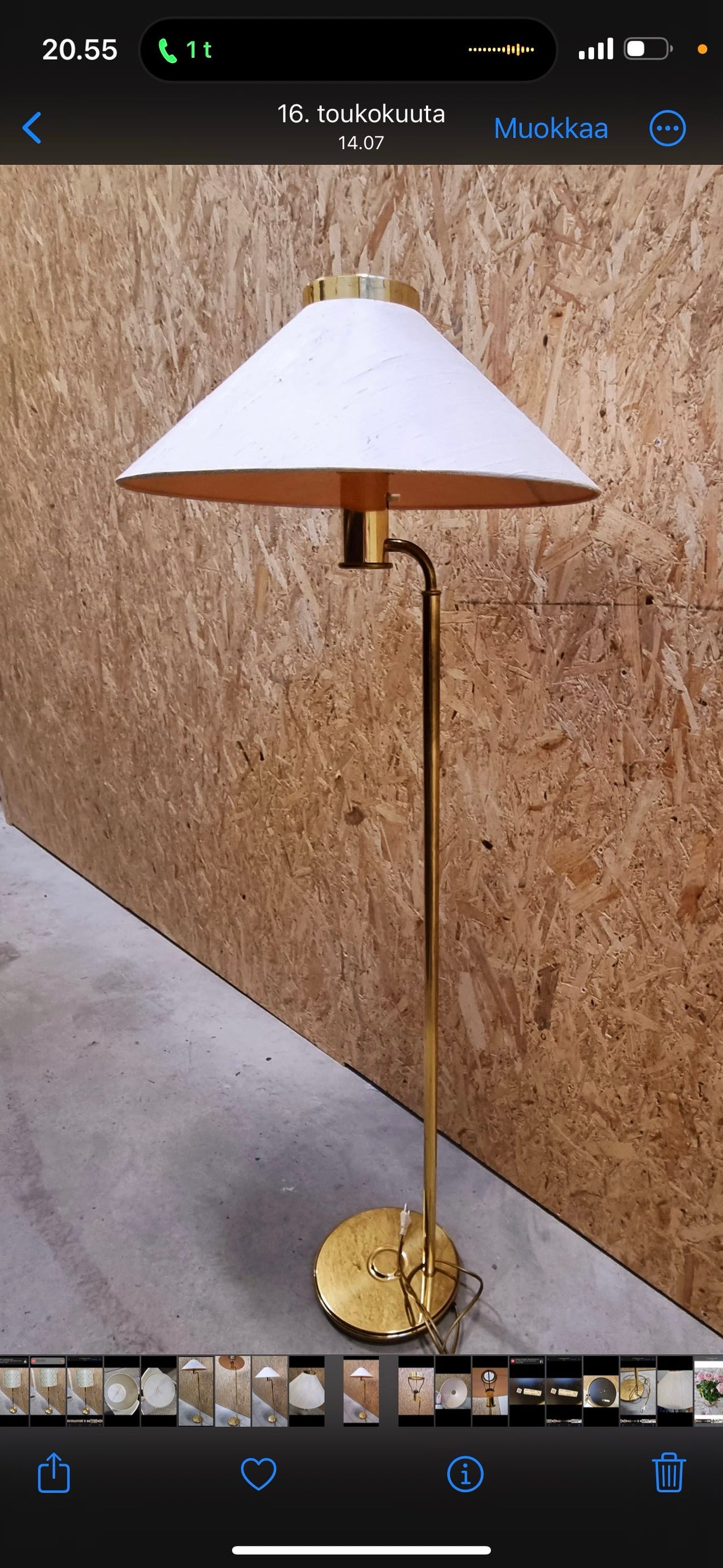 Upea Hovik messinkinen design lattiavalaisin pohjoismaista designia | Tori