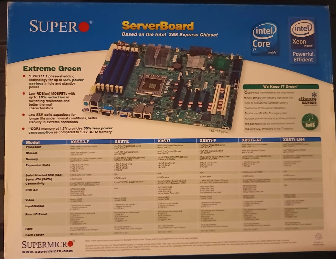 UUSI käyttämätön Supermicro X8STE-O Server-emolevy X58 / LGA1366 | Tori