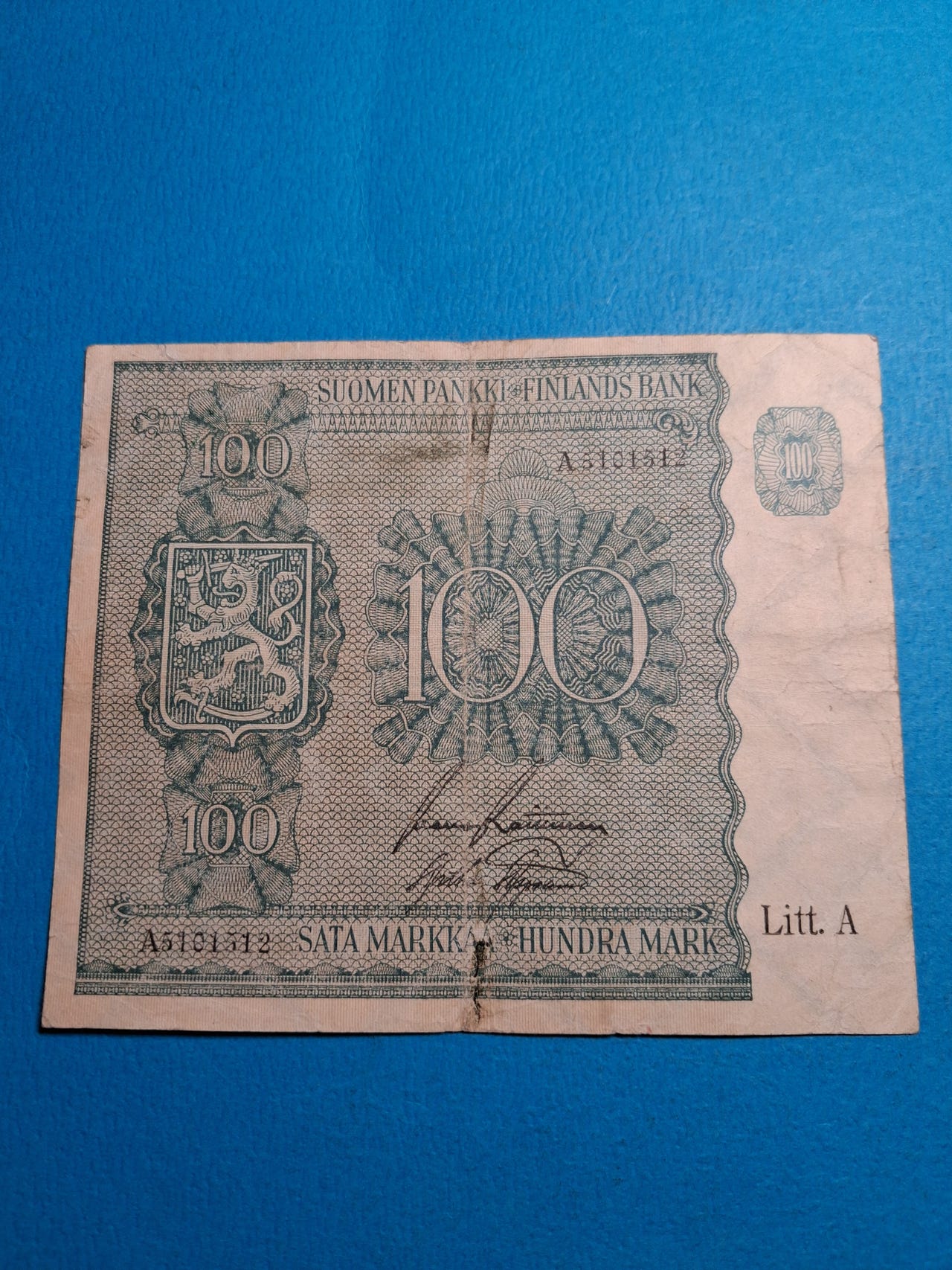 100 mk seteli v. 1945 | Tori